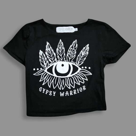 Gypsy Warrior | Tops | Blackwhite Gypsy Warrior Eye Cropped Top Womens ...